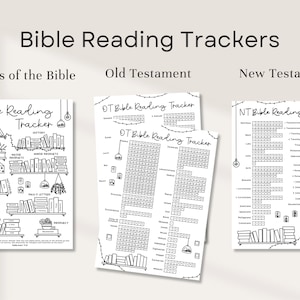 Bible Reading Tracker & Bible Study Bookmarks Bundle Printable | Books ...