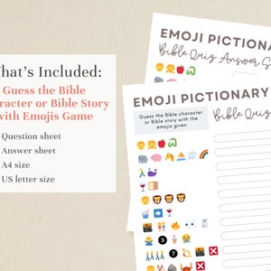 Bible Emoji Pictionary Game Printable | Christian Party Icebreaker ...