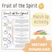 Fruit of the Spirit Activity Match up Bible Verses | Christian Coloring ...