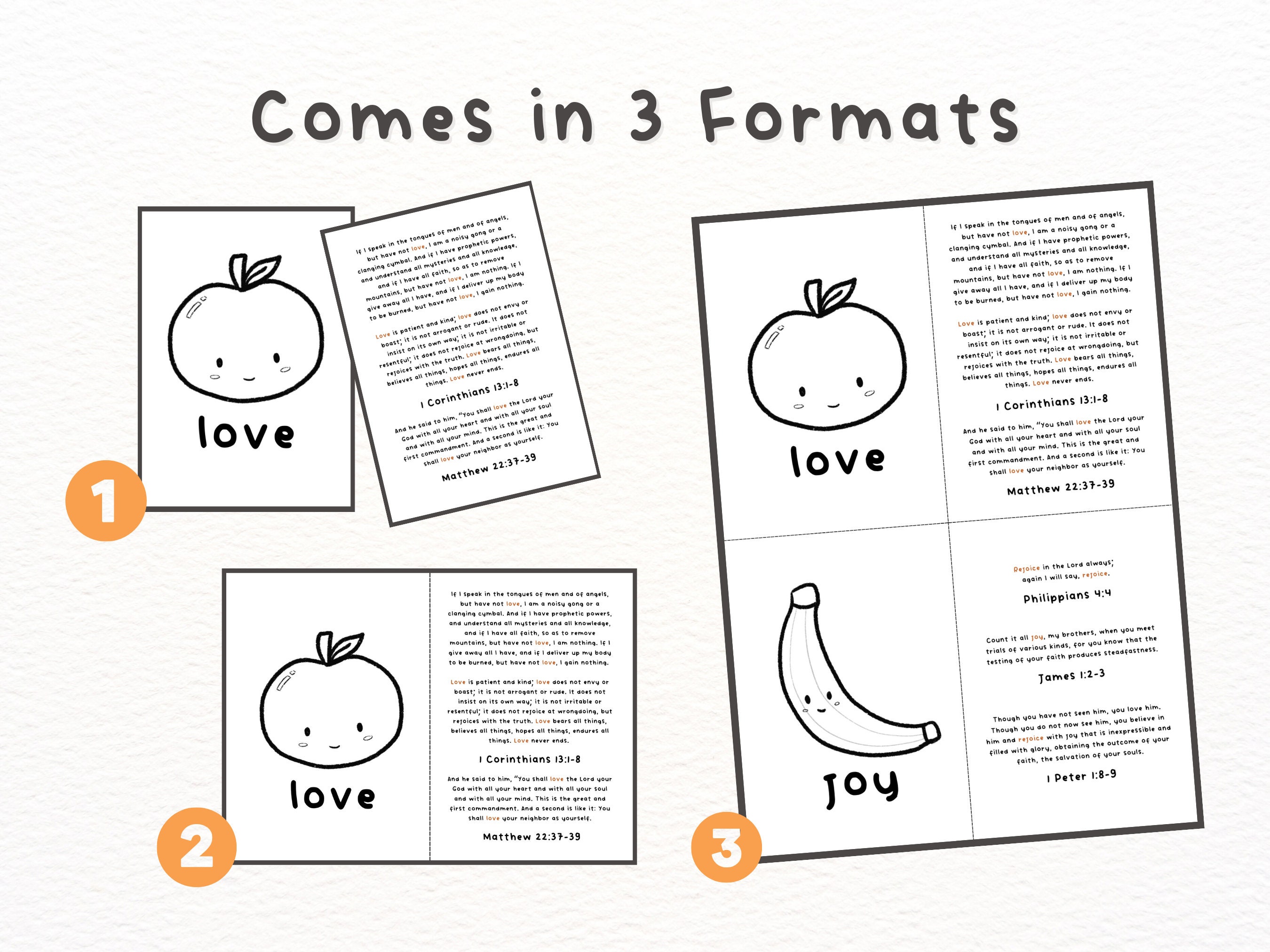 Fruit of the Spirit Flash Cards With Bible Verses Sunday School ...