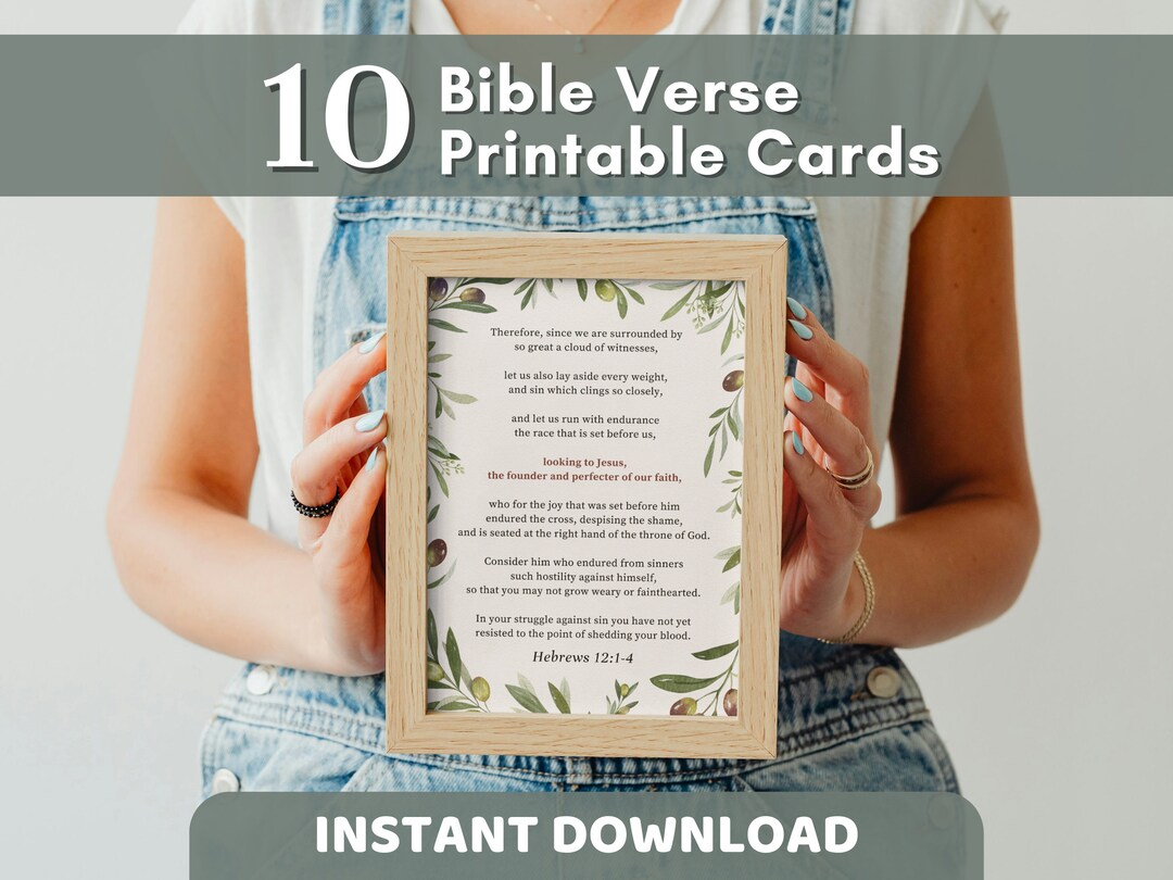 10 Bible Verse Cards Printable PDF | ESV Watercolor Scripture Memory ...