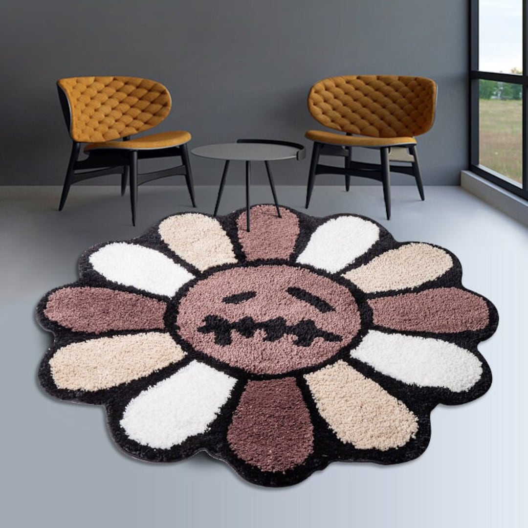 Tufted Travis Scott X Murakami Flower Rug Y2K Aesthetic Rug - Etsy