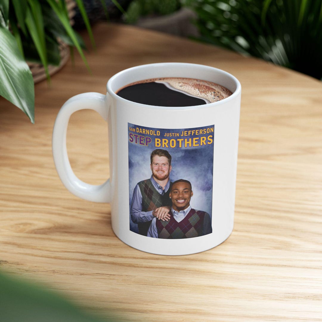 Ceramic Mug, Sam Darnold Justin Jefferson Step Brothers Parody, NFL Fan ...