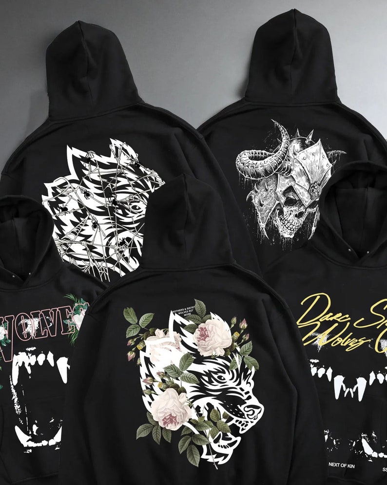 Darc Sport Wolves Hoodies Pullover Graphic Oversized Gym - Etsy
