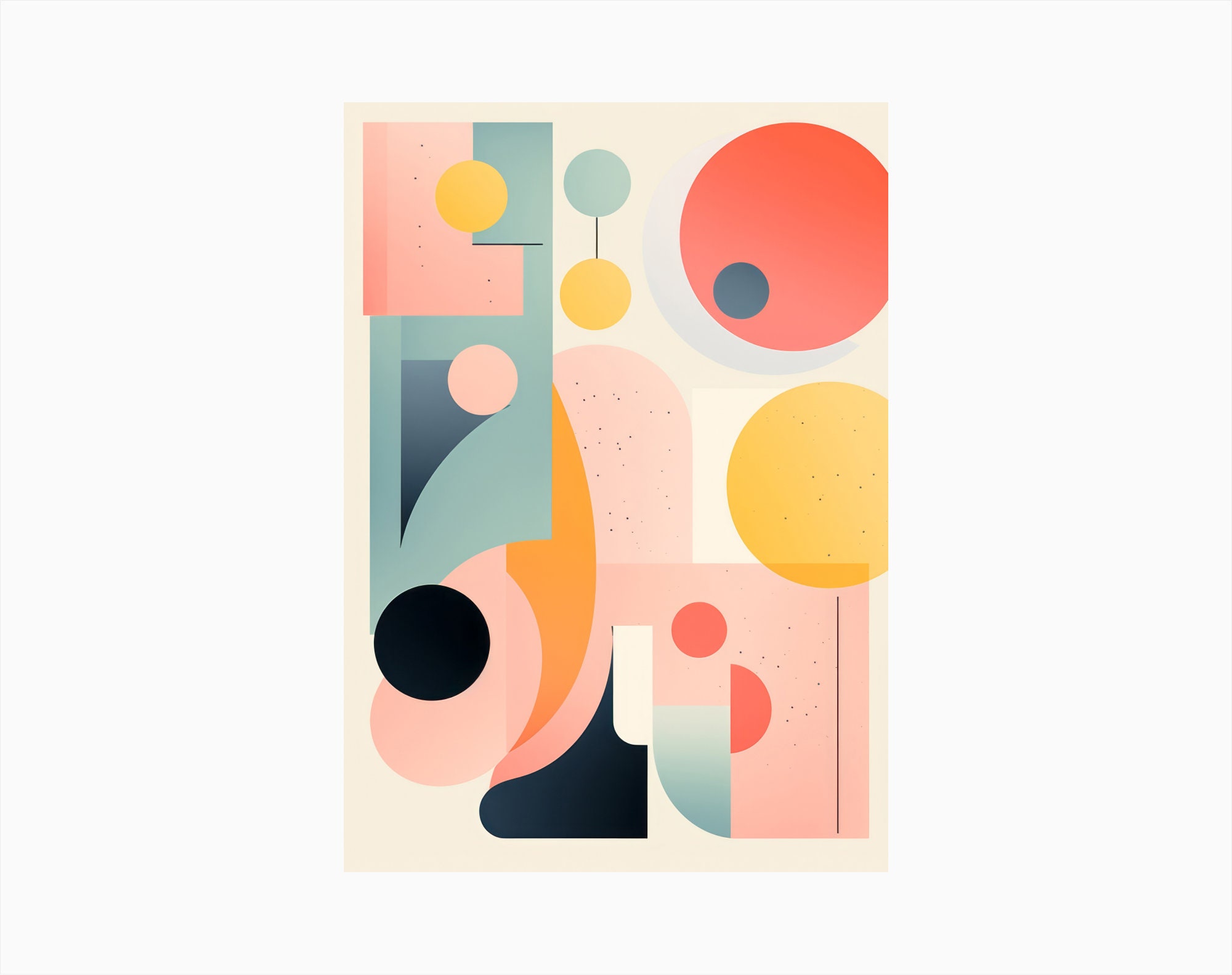 Abstract Shapes Pastel Colors Print_04 - A3 Format - Etsy