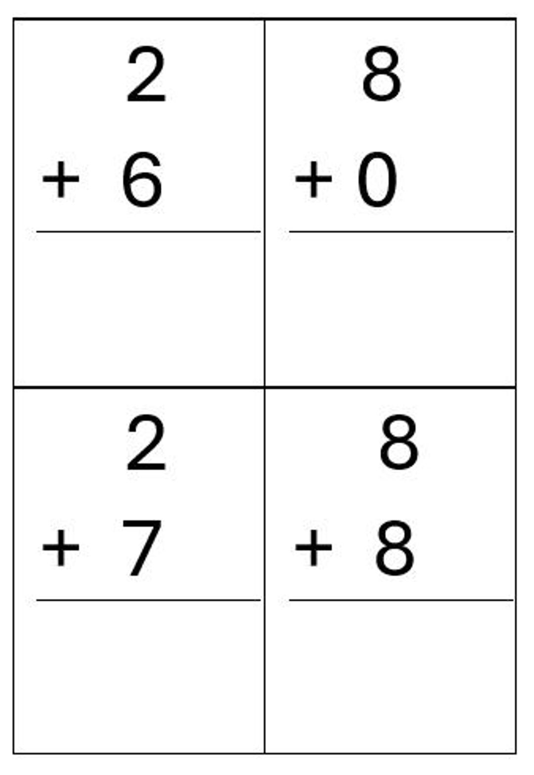 Addition & Subtraction Flashcards - Etsy