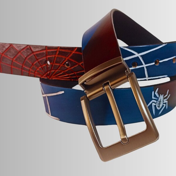 Spider Leather Belt - Etsy