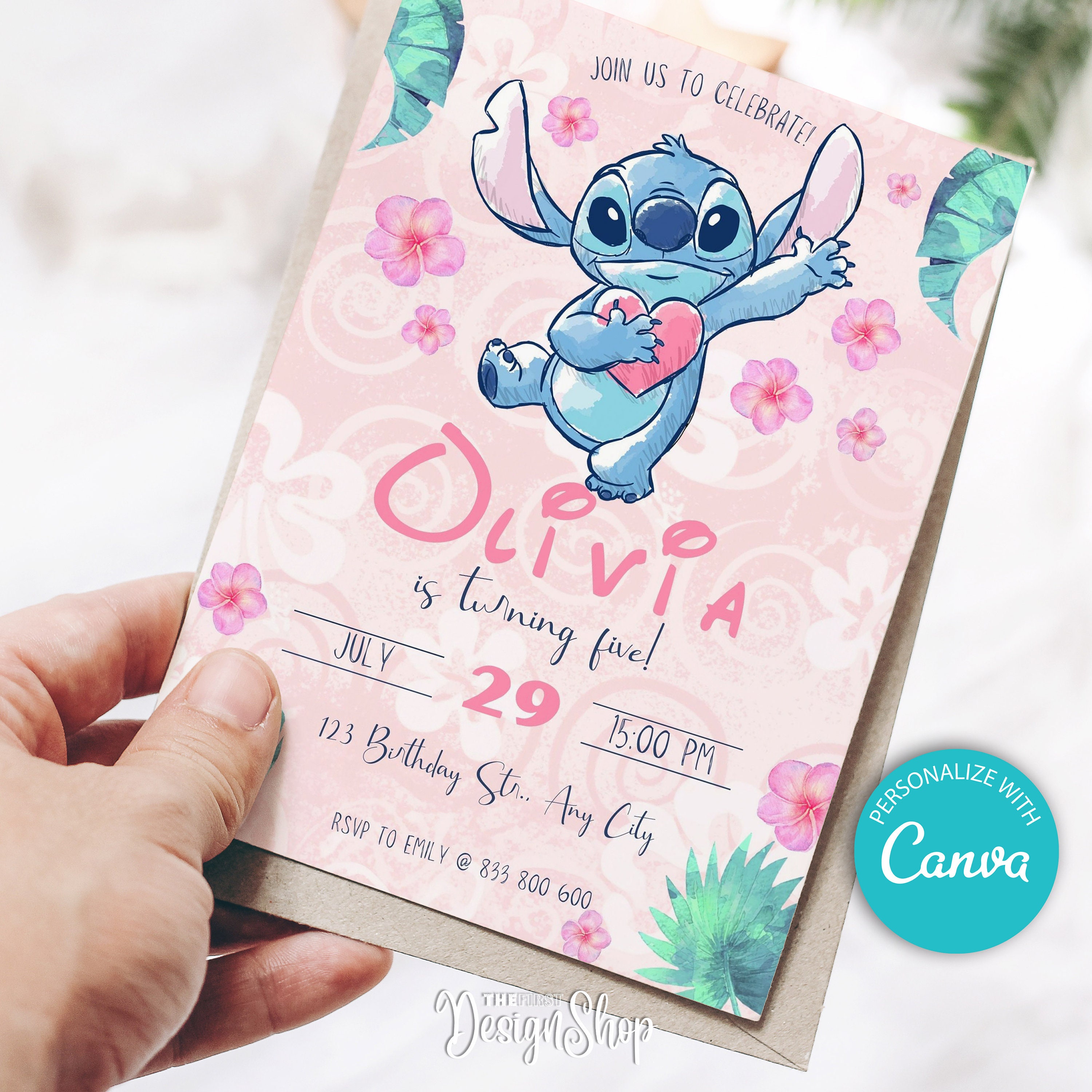 Stitch Birthday Invitation Template Stitch Invite Stitch Girls Birthday ...