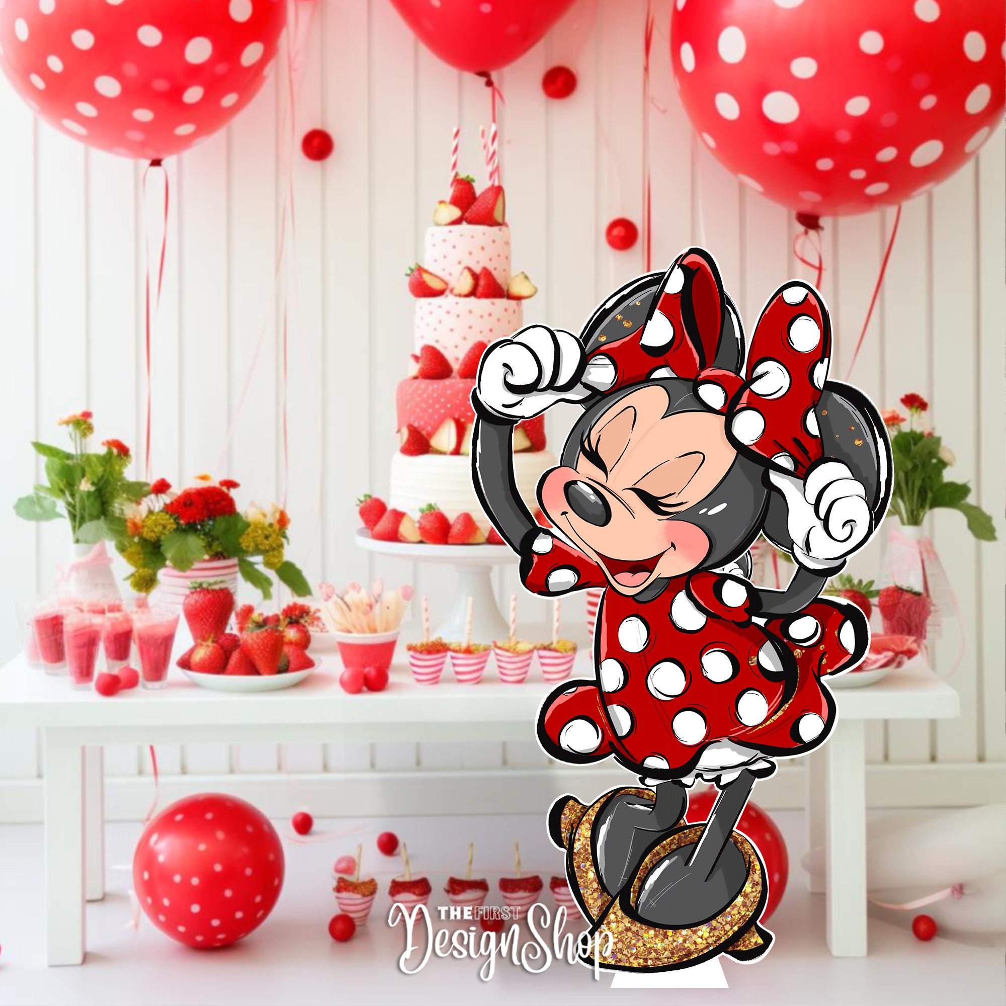 Minnie Mouse Figure: Red Birthday Party Decor (digital Download) - Etsy