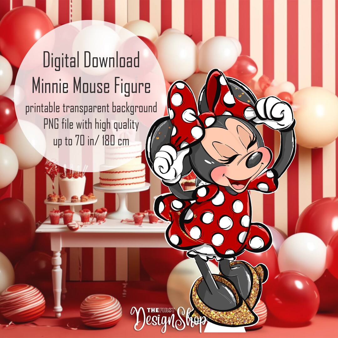Big Decor Minnie Mouse Figure | Beautiful Red Minnie Mouse Decor ...