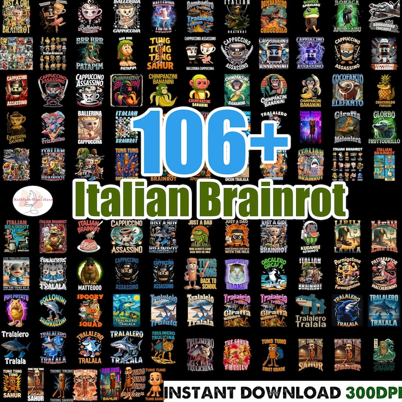 106+ Italian Brainrot PNG Bundle, Funny Meme Characte Design Pack ...