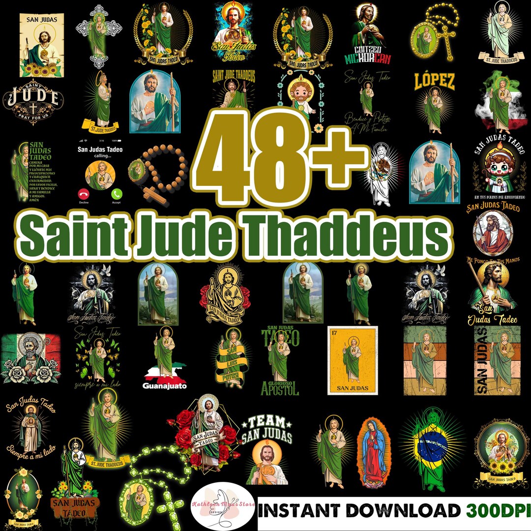 Saint Jude Thaddeus PNG Bundle, San Judas Tadeo Clipart, Religious ...