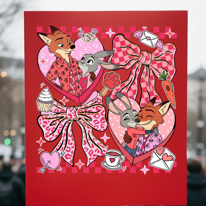 Zootopia Valentine PNG, Nick and Judy, Couple Design (digital Download ...