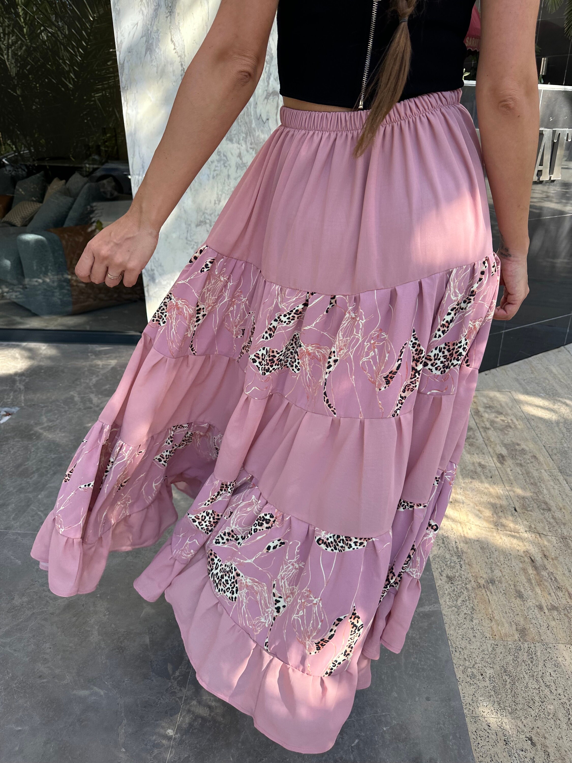 Baby Pink Long Skirt , Pink Long Skirt , Ash Pink Skirt , Romantic Pink ...