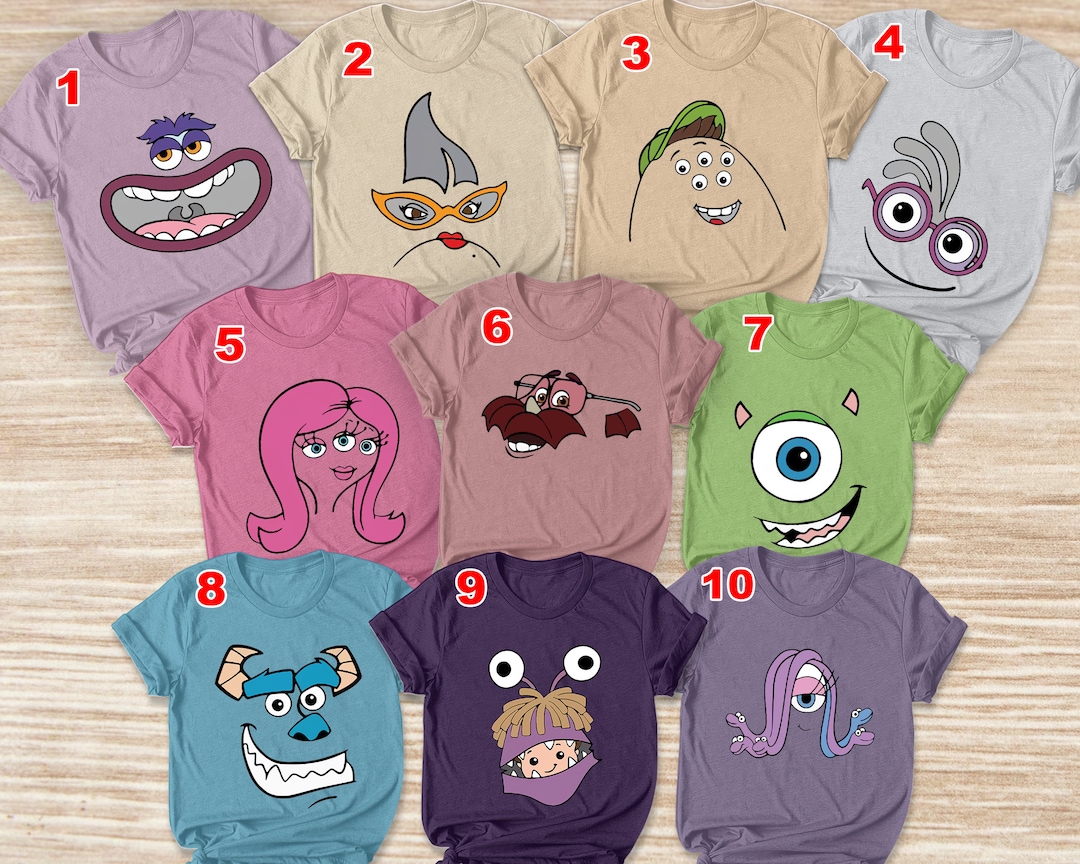 Monster Inc Characters Shirt Monsters University Shirts - Etsy