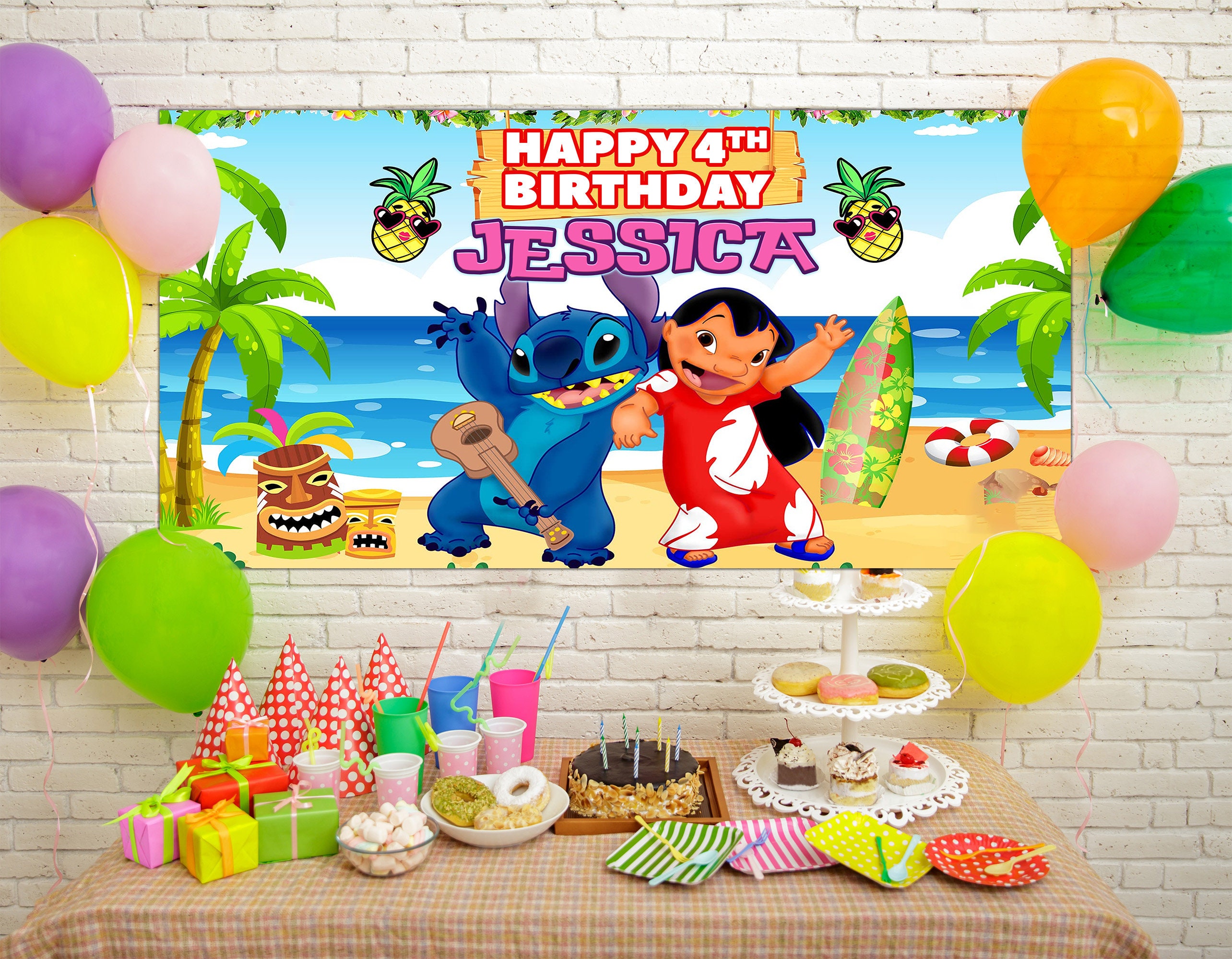 Lilo and Stitch Birthday Backdrop Lilo and Stitch - Etsy