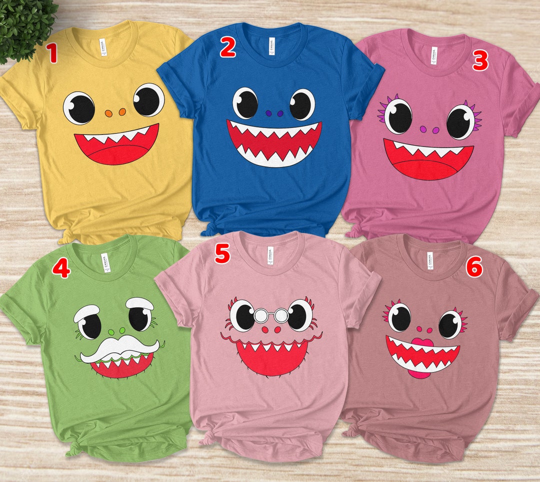 Baby Shark Face Costume Shirt Baby Shark Family Birthday - Etsy