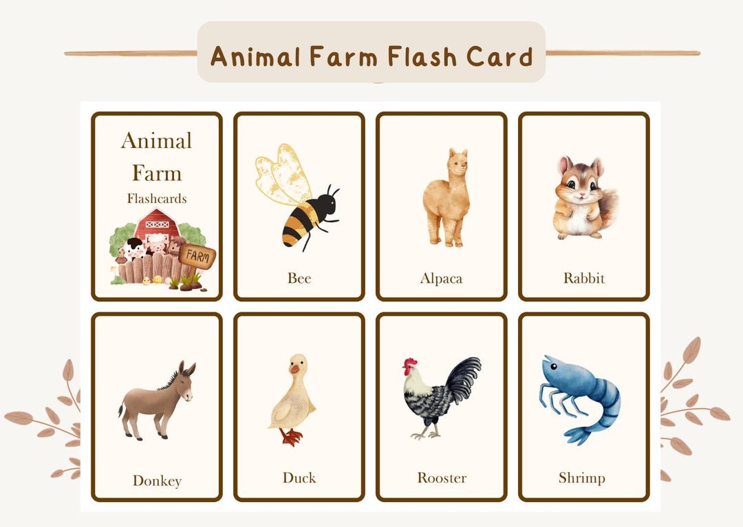 Watercolor Farm Animal Learning Cards – Montessori Printable ...