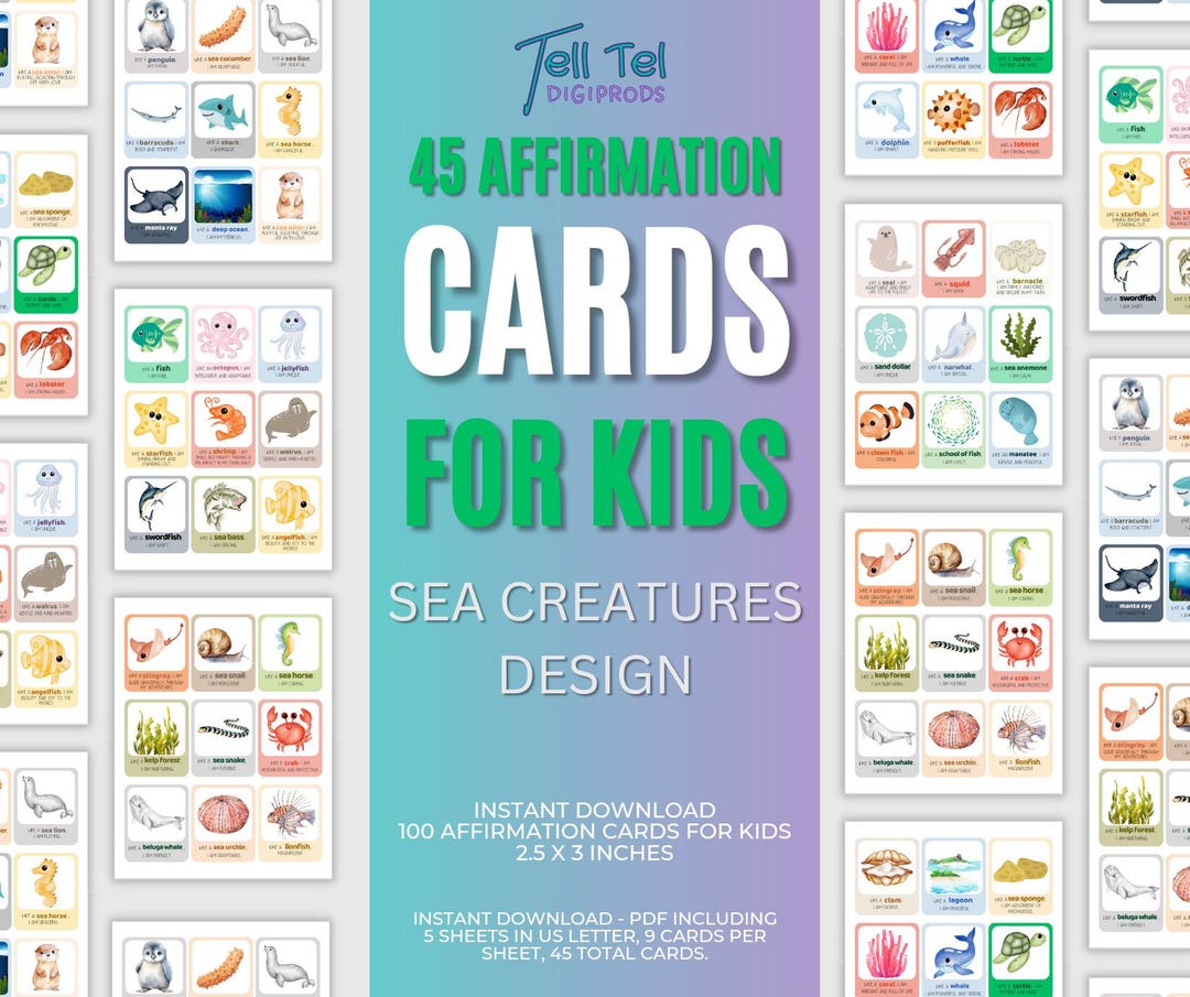 45 Positive Affirmation Cards for Kids Printable Daily, Motivational ...