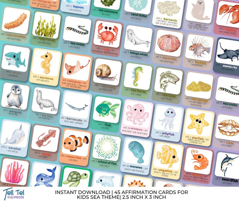 45 Positive Affirmation Cards for Kids Printable Daily, Motivational ...