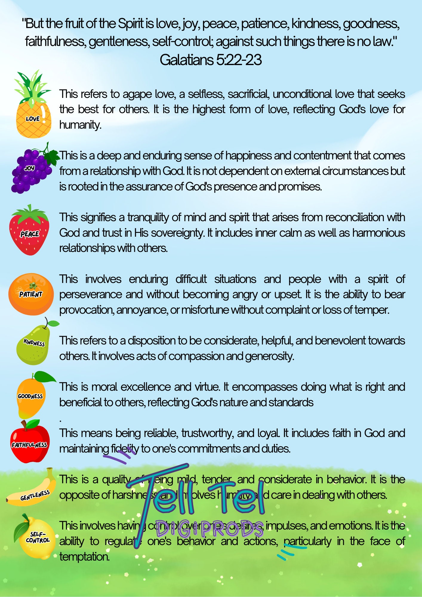 Fruit of the Spirit Game, Preschool Printable, Bible Verse, Galatians ...