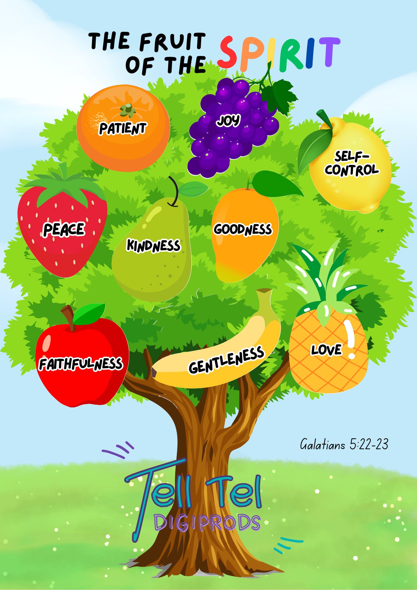 Fruit of the Spirit Game, Preschool Printable, Bible Verse, Galatians ...