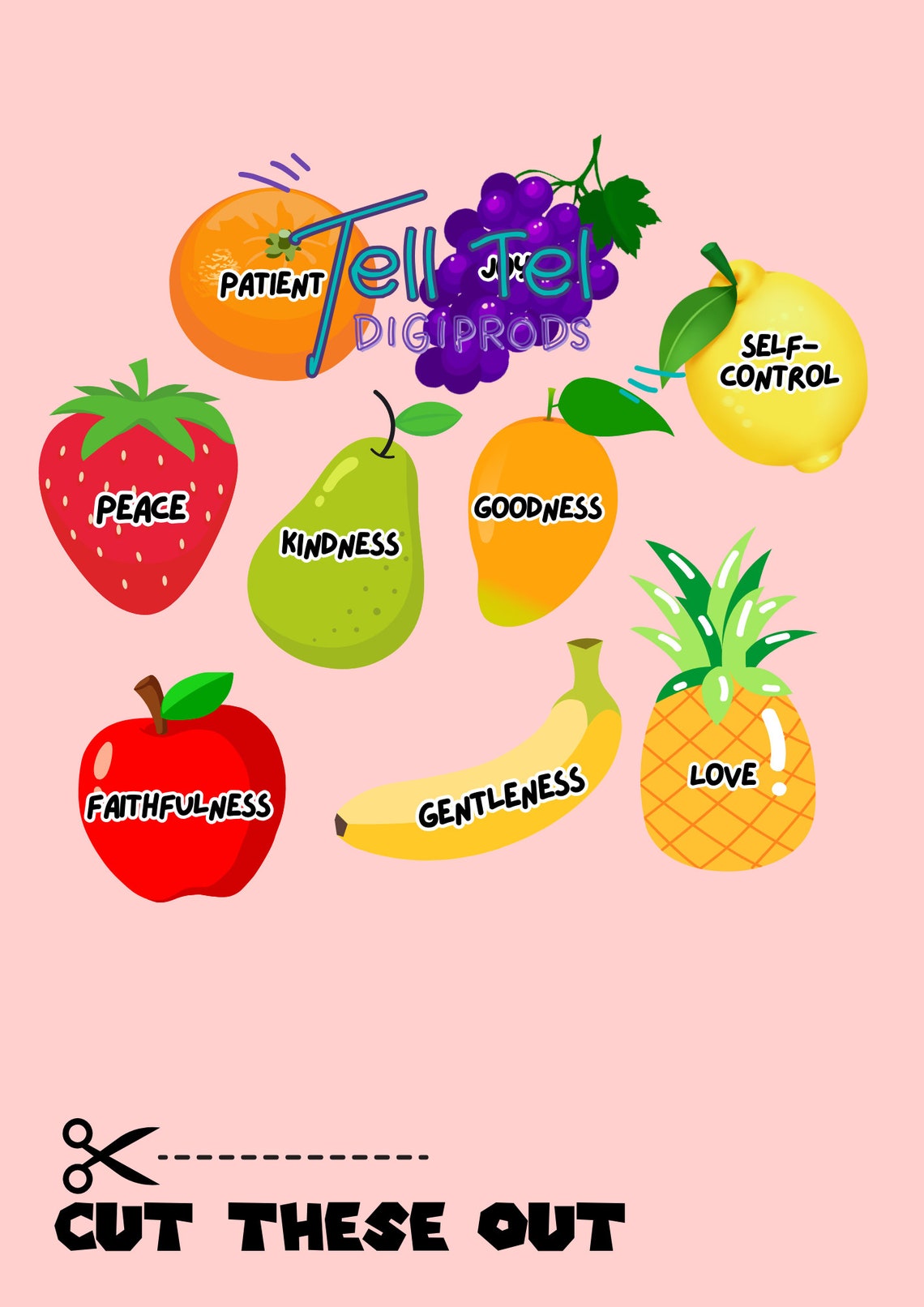 Fruit of the Spirit Game, Preschool Printable, Bible Verse, Galatians ...