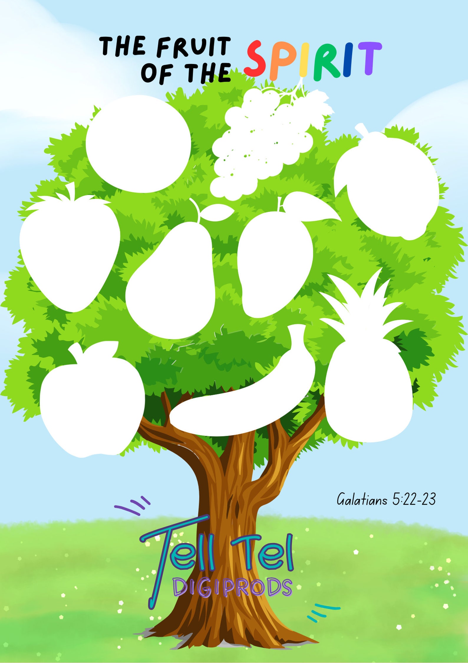 Fruit of the Spirit Game, Preschool Printable, Bible Verse, Galatians ...