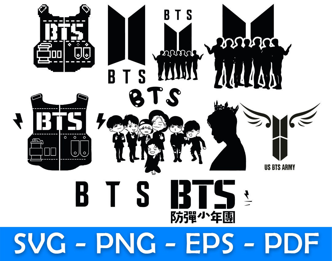 Bts Bundle SVG Bts Vector Bts Silhouette Bts Birthday - Etsy