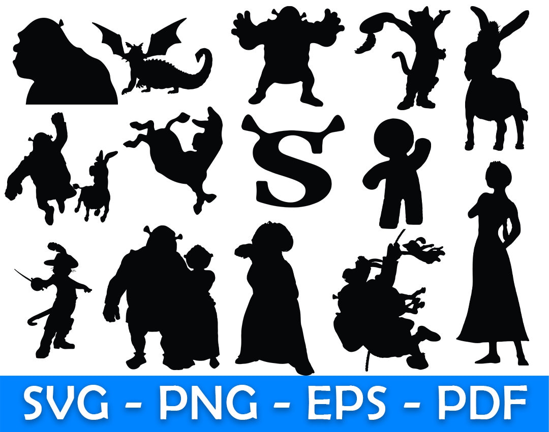 Shrek Bundle SVG Shrek Vector Shrek Silhouette Shrek - Etsy Norway