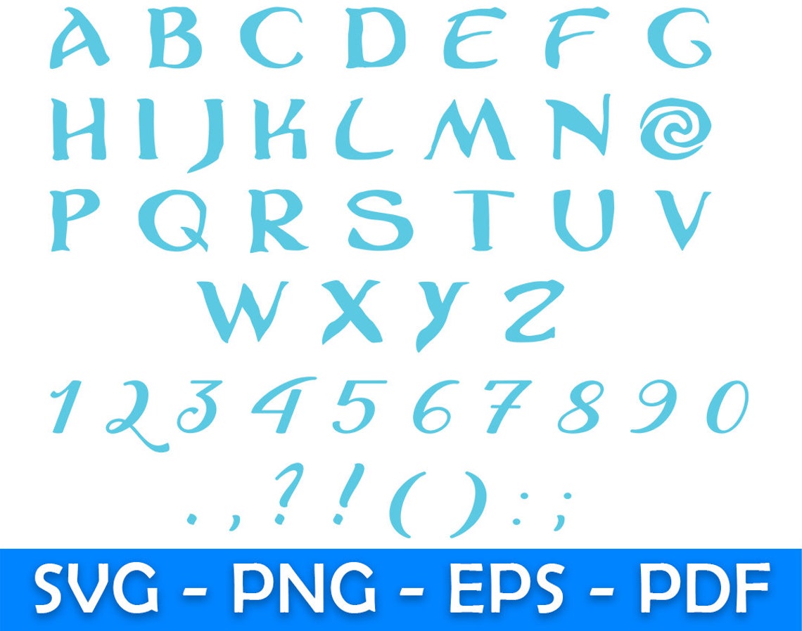 Moana Font SVG Moana alphabet Moana letters Moana vector - Etsy España