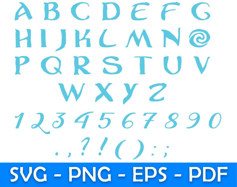 Moana Font SVG Moana alphabet Moana letters Moana vector - Etsy España