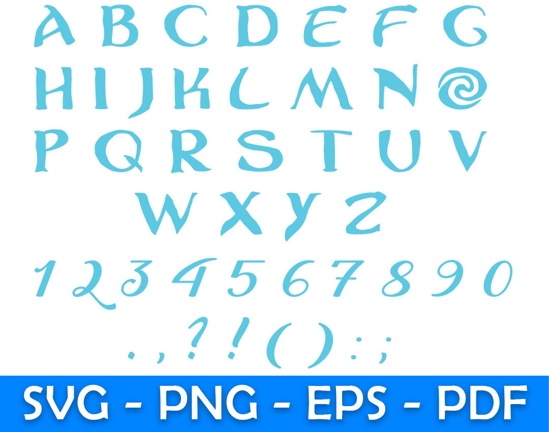 Moana Font SVG Moana Alphabet Moana Letters Moana Vector - Etsy Canada