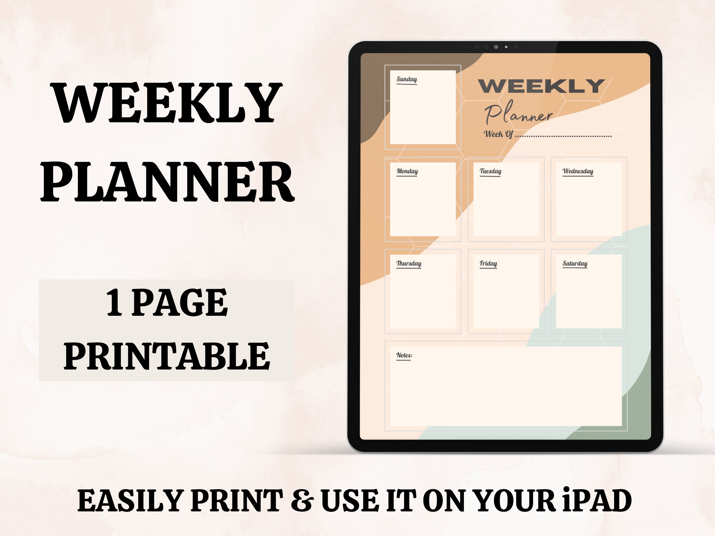 Weekly Planner Printable Weekly Organizer Printable Planner - Etsy