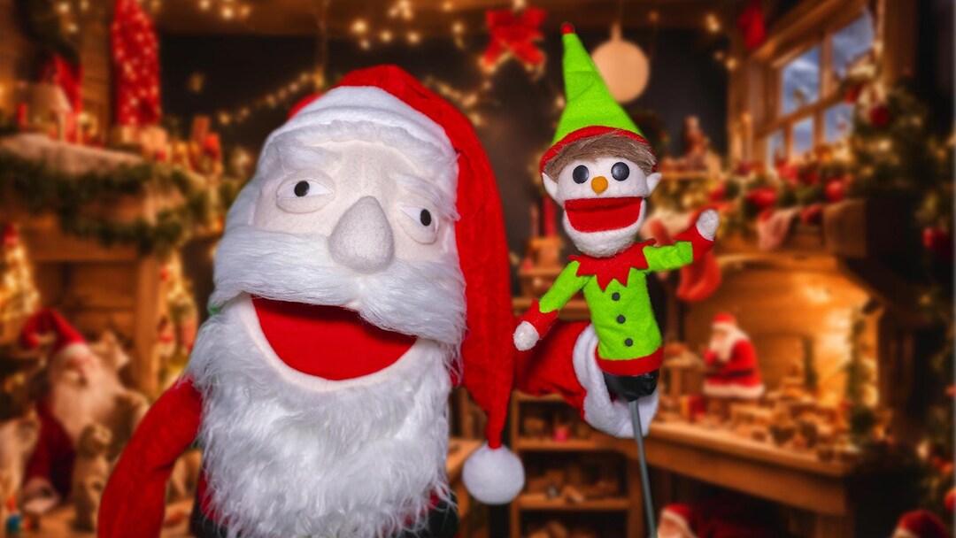Santa Claus Puppet With Mini Elf Muppet - Etsy