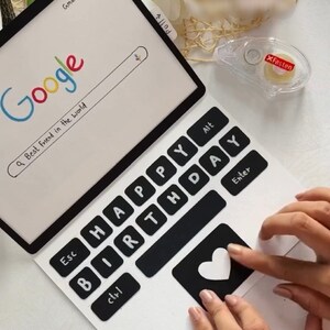 DIY Laptop Card Laptop Birthday Card Gift Card Computer Birthday ...