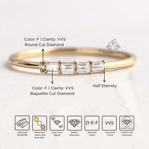 Diamond Morse Code Ring Baguette Ring Women's Half Eternity Ring Personalized Morse Code Ring ...