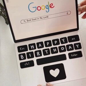 DIY Laptop Card Laptop Birthday Card Gift Card Computer Birthday ...
