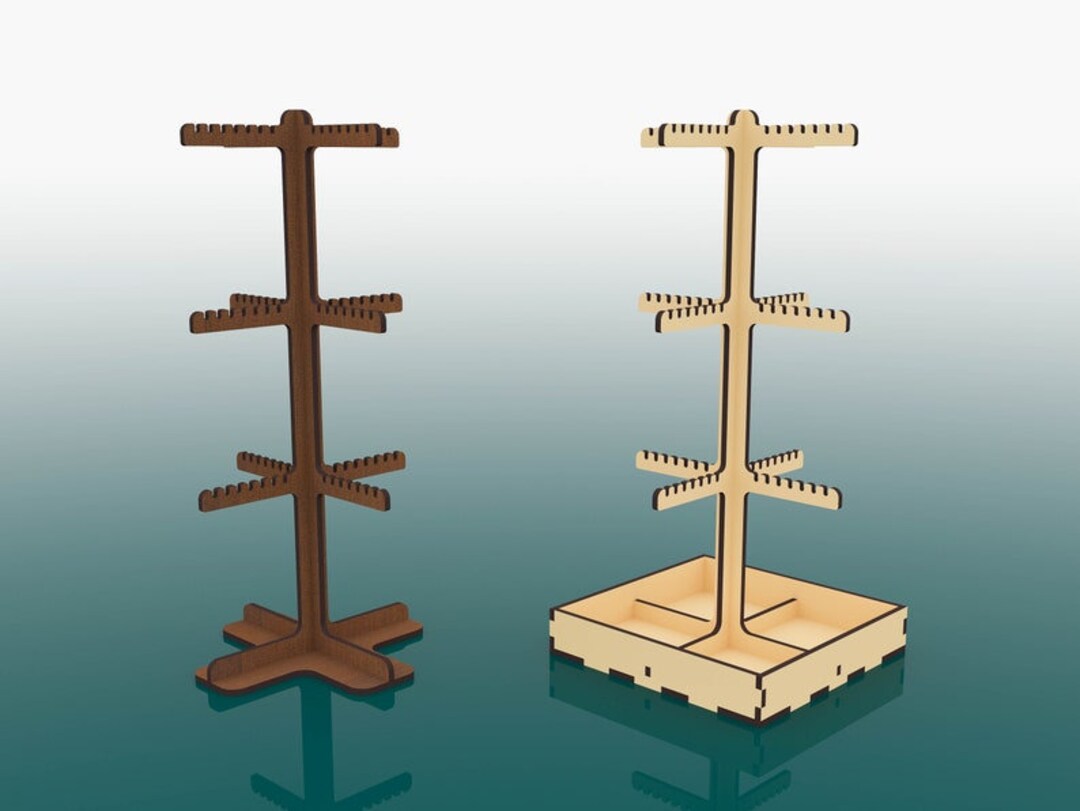 Wood Keychain Display Stand Laser Cut SVG Files, Vector Files for Wood ...