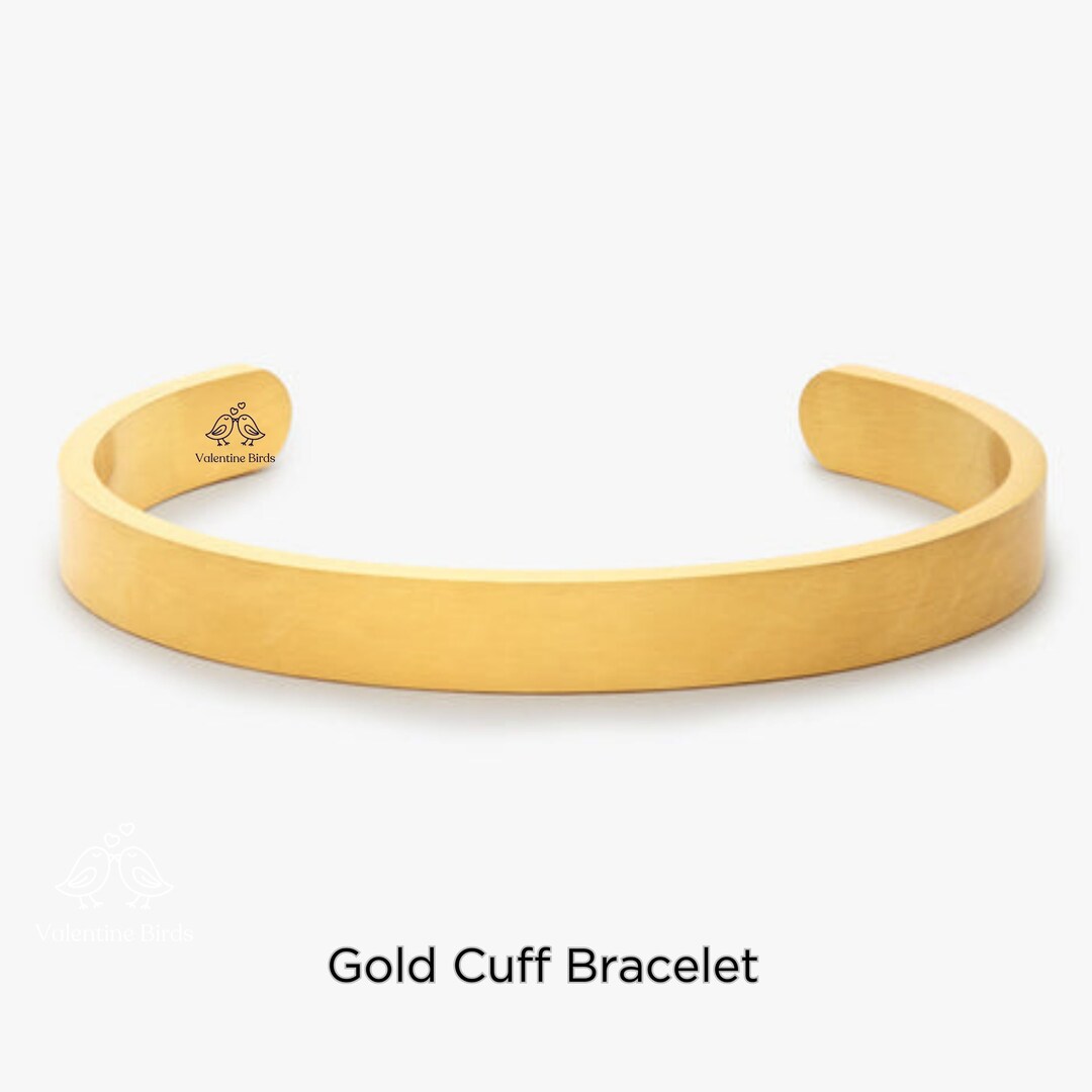 14K Solid Gold Cuff Bracelet, Minimalist Cuff Bracelet by Valentine ...
