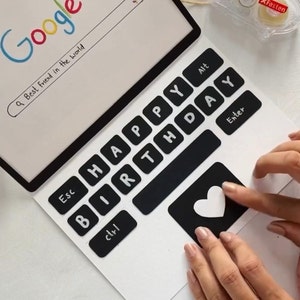DIY Laptop Card Laptop Birthday Card Gift Card Computer Birthday ...