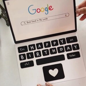DIY Laptop Card Laptop Birthday Card Gift Card Computer Birthday ...