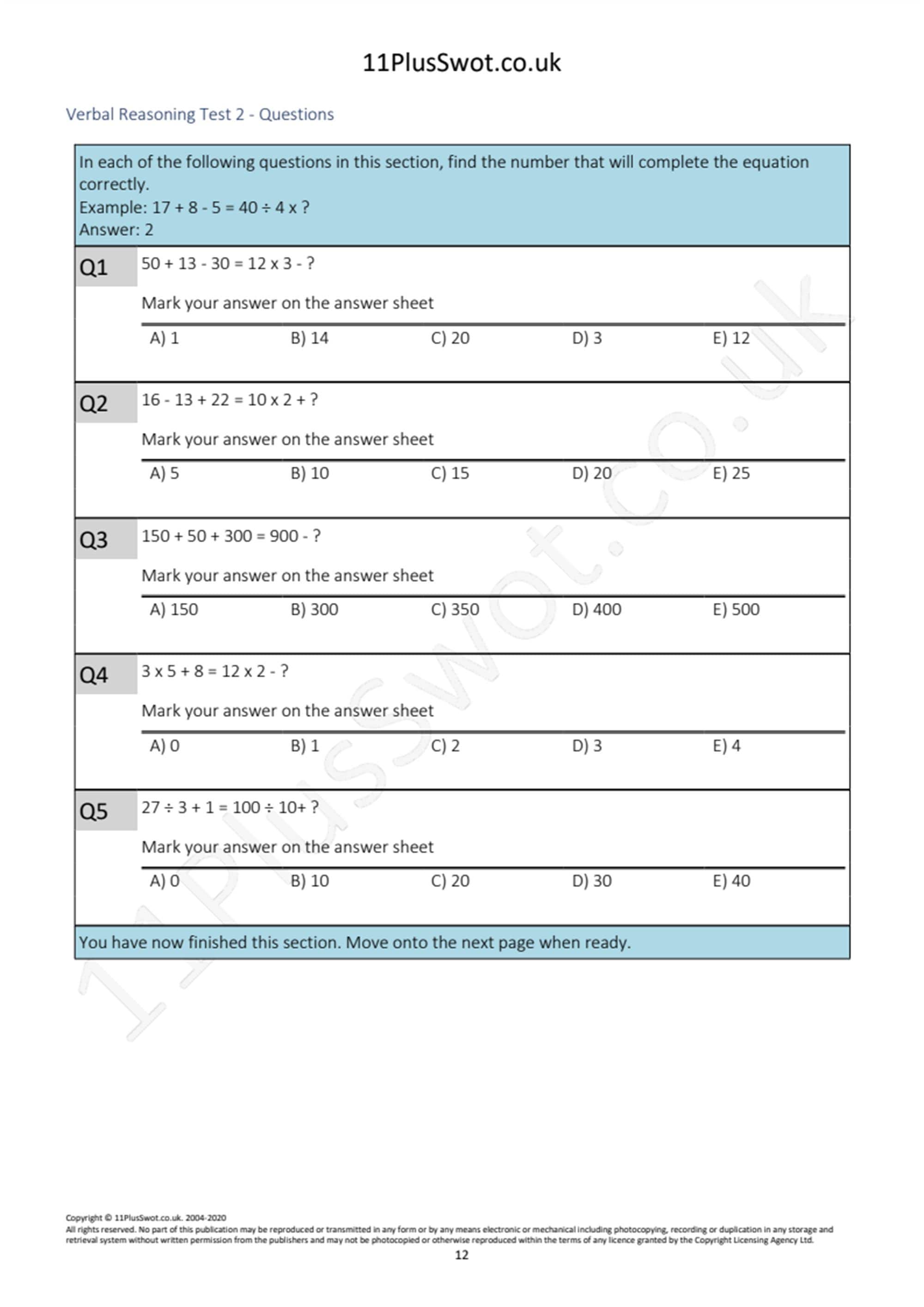 11 Plus Exam 11 Plus English Verbal Reasoning Maths Spatial Reasoning ...