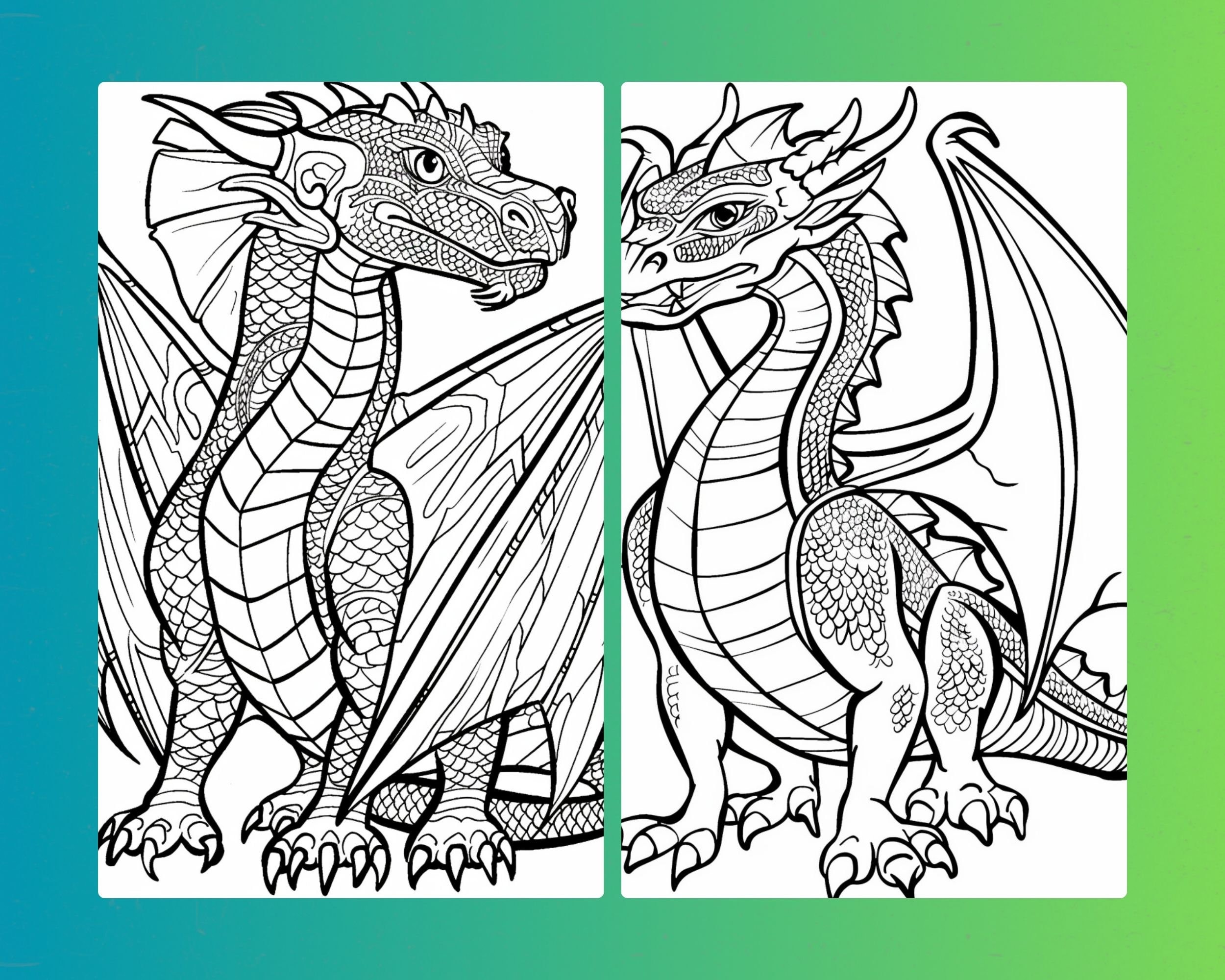 15 Printable Dragon Coloring Pages for Kids and Adults, Simple Artwork ...