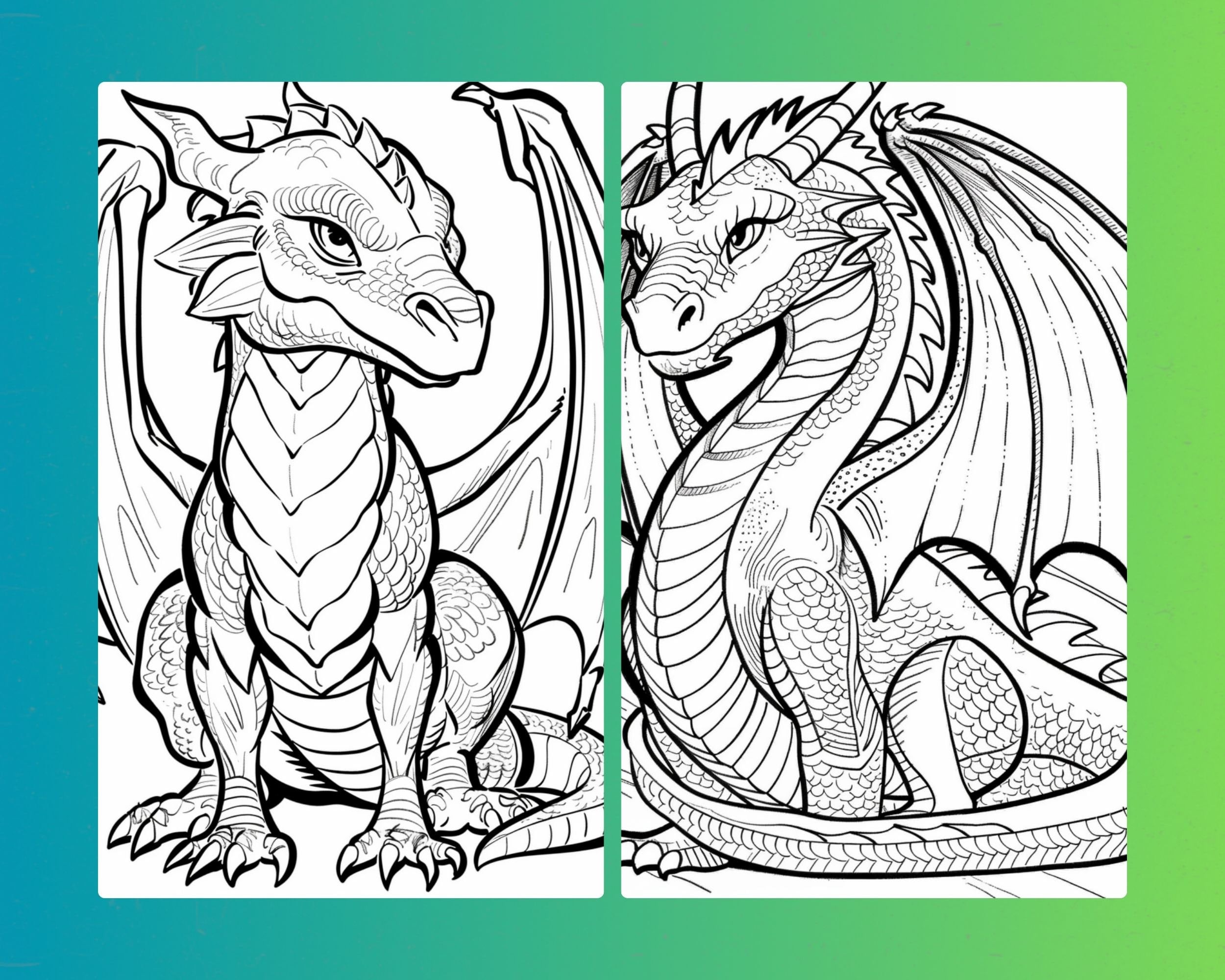15 Printable Dragon Coloring Pages for Kids and Adults, Simple Artwork ...