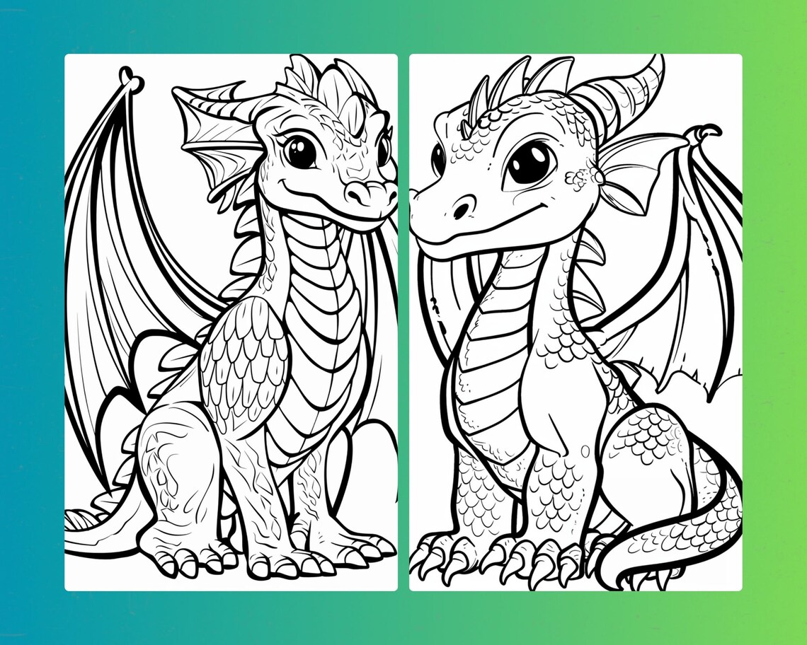 15 Printable Dragon Coloring Pages for Kids and Adults, Simple Artwork ...