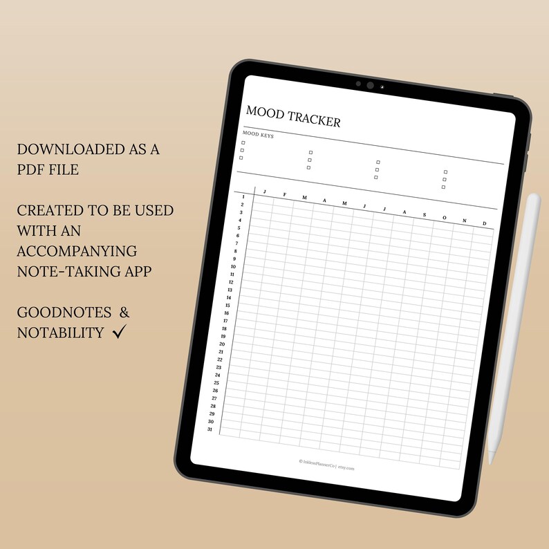 Mood Tracker Yearly Mood Chart Mood Monitoring Mood - Etsy