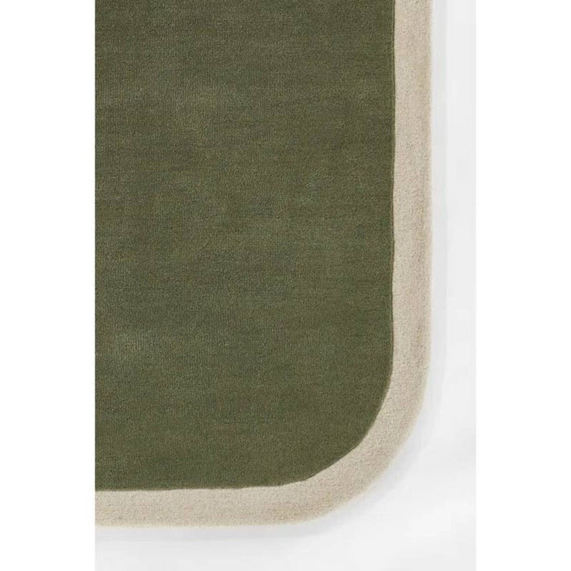 Olive Green Rug, Moss Green Rug, 100% New Zealand Wool Handmade ...