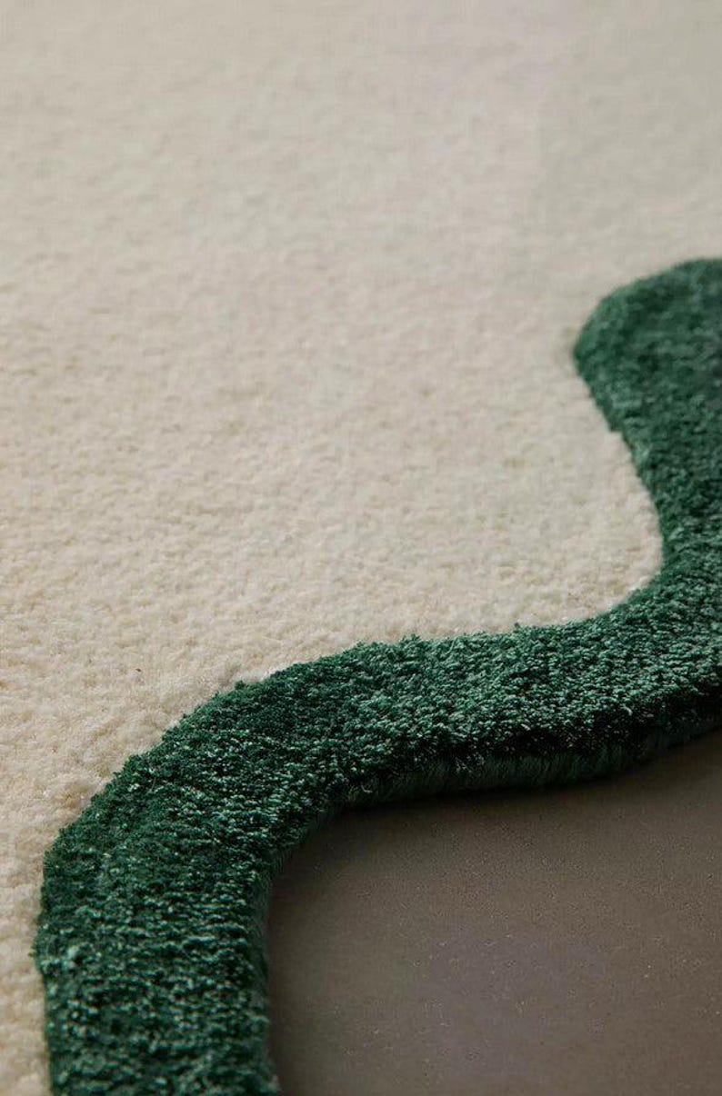 Minimalist Modern Abstract Irregular Squiggle Shaped Rug Attractive ...