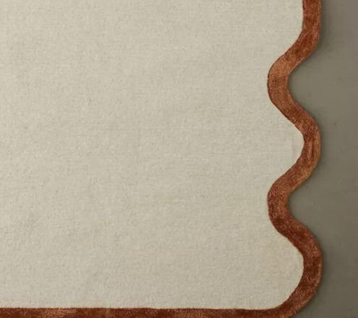 Minimalist Modern Abstract Irregular Squiggle Shaped Rug Attractive ...